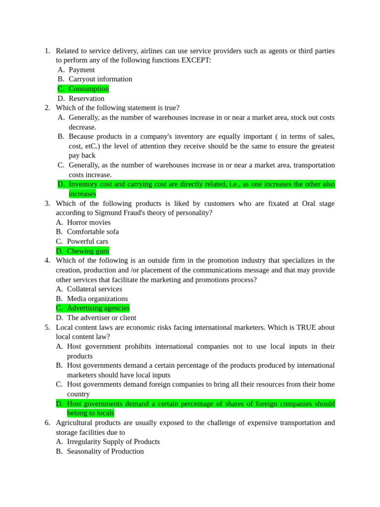 Exit Exam Models With Answers... | PDF | Brand | Marketing