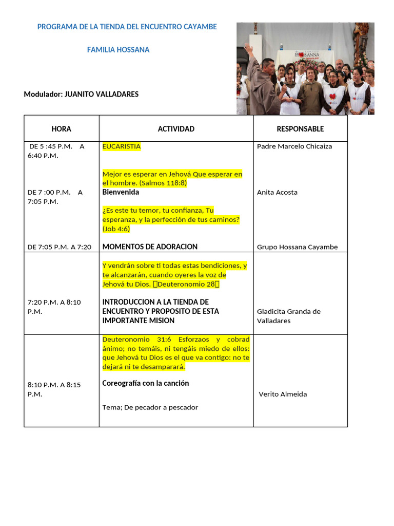 Programa de Vigilia | PDF | Salmos | Adoración Cristiana Y Liturgia