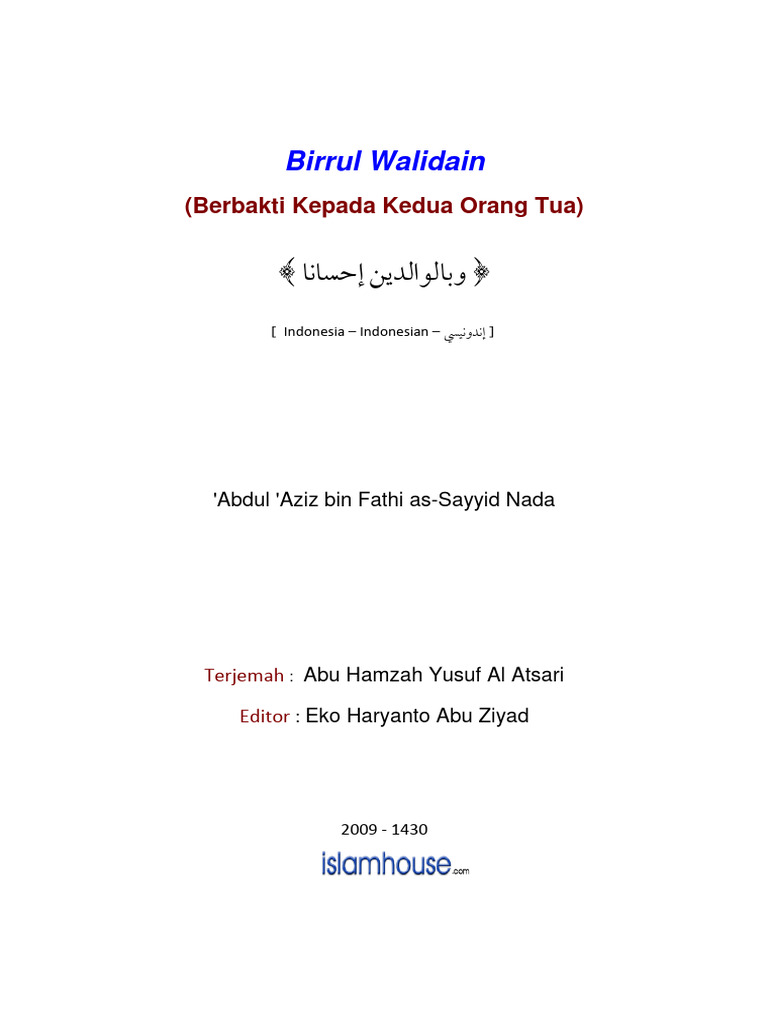 Berbakti Kepada Orang Tua | PDF