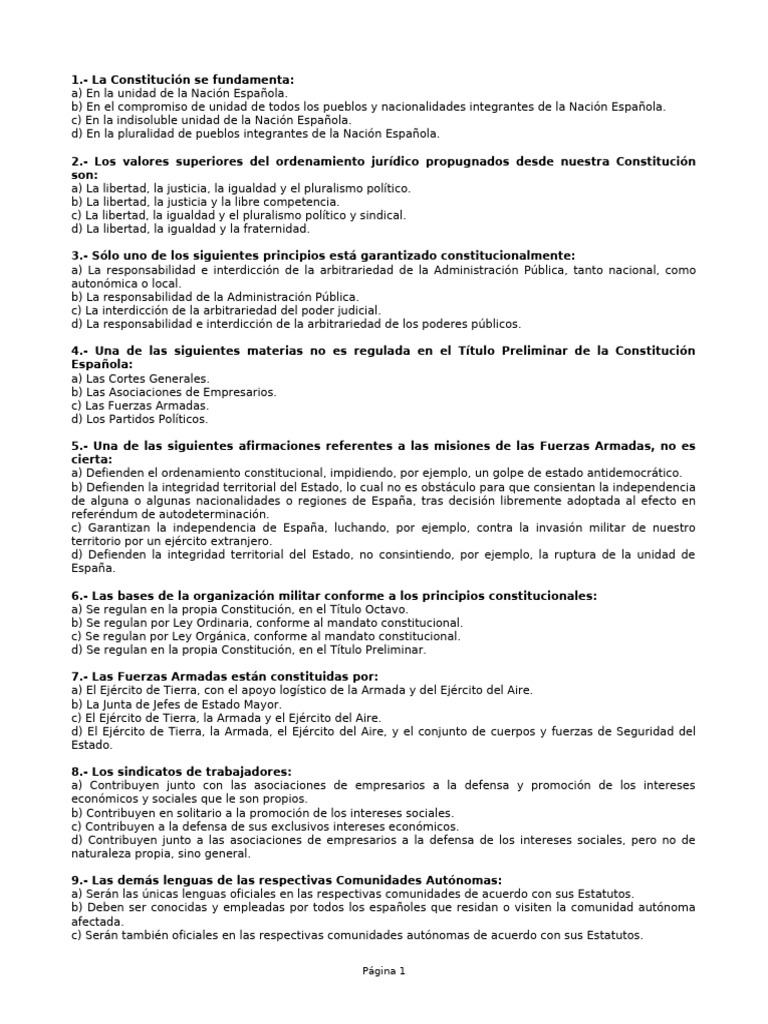 Principios y Estructura de la Constitución Española | PDF ...