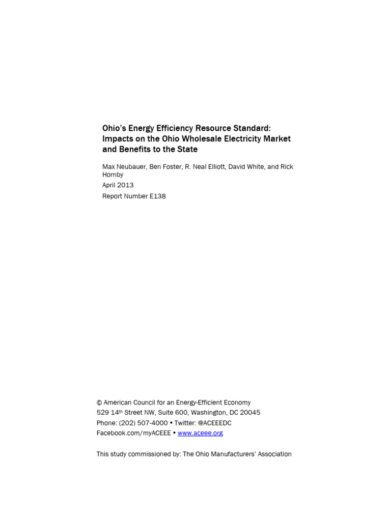 Ohio Energy Efficiency Standard Impact | PDF | Public Utility ...