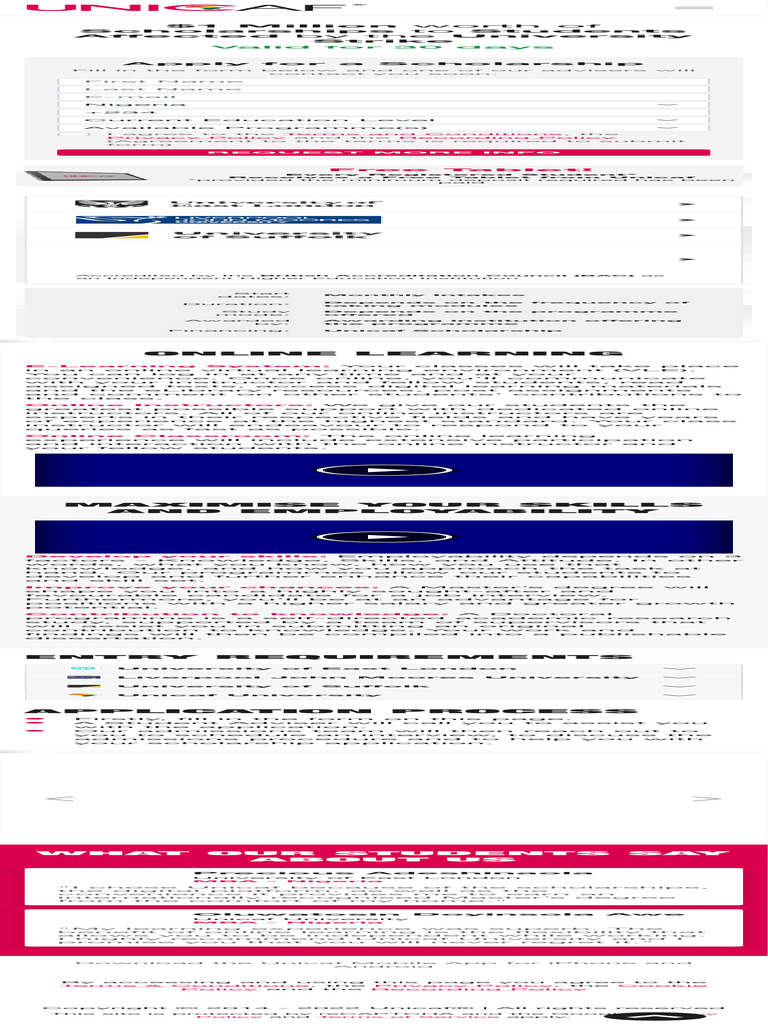 Complete To Earn A Unicaf Scholarship | PDF | Educational Technology ...