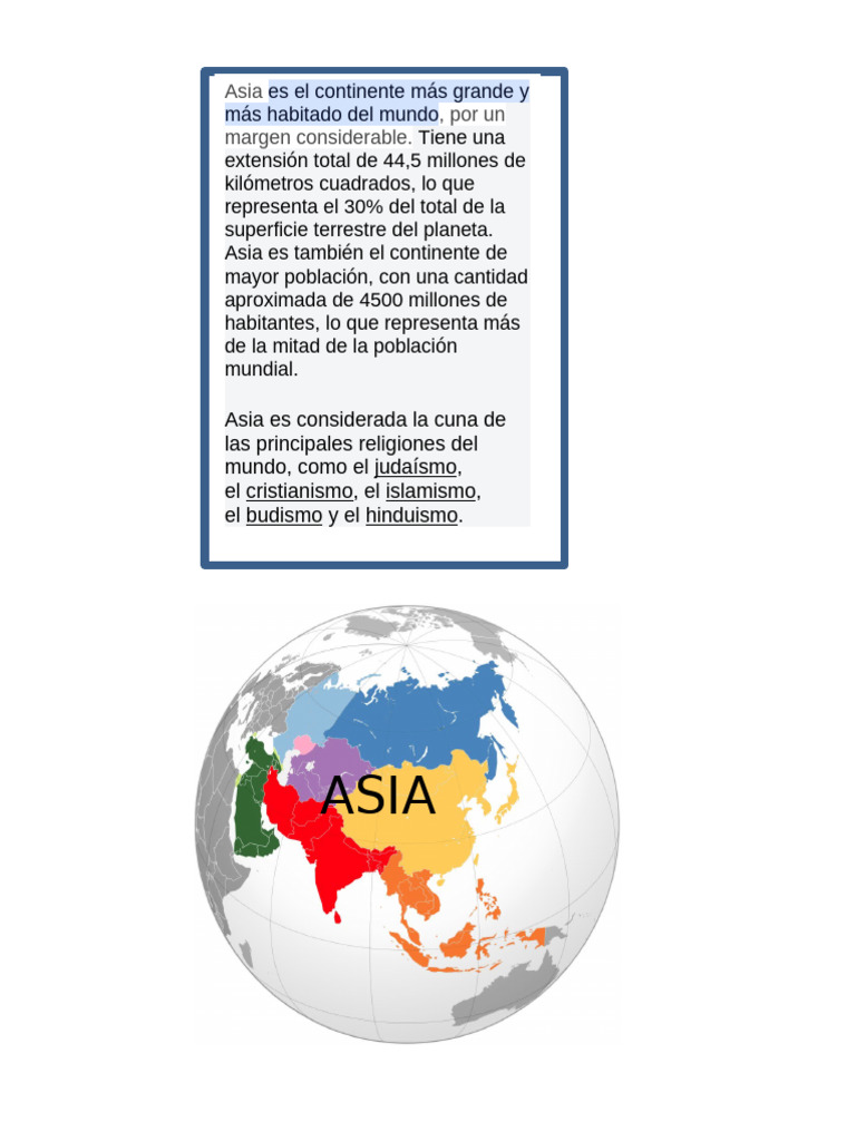 Lapbook de Asia | PDF | Asia | Ciencias de la Tierra