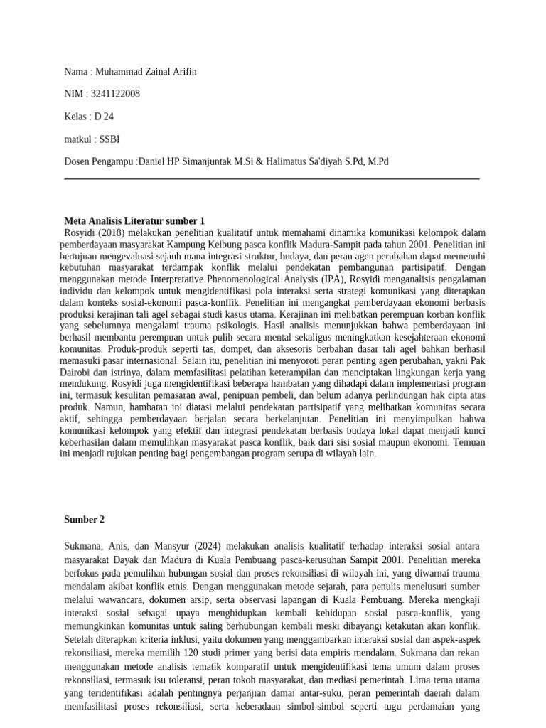 Perbaikan Meta Analisis Ssbi 1 | PDF