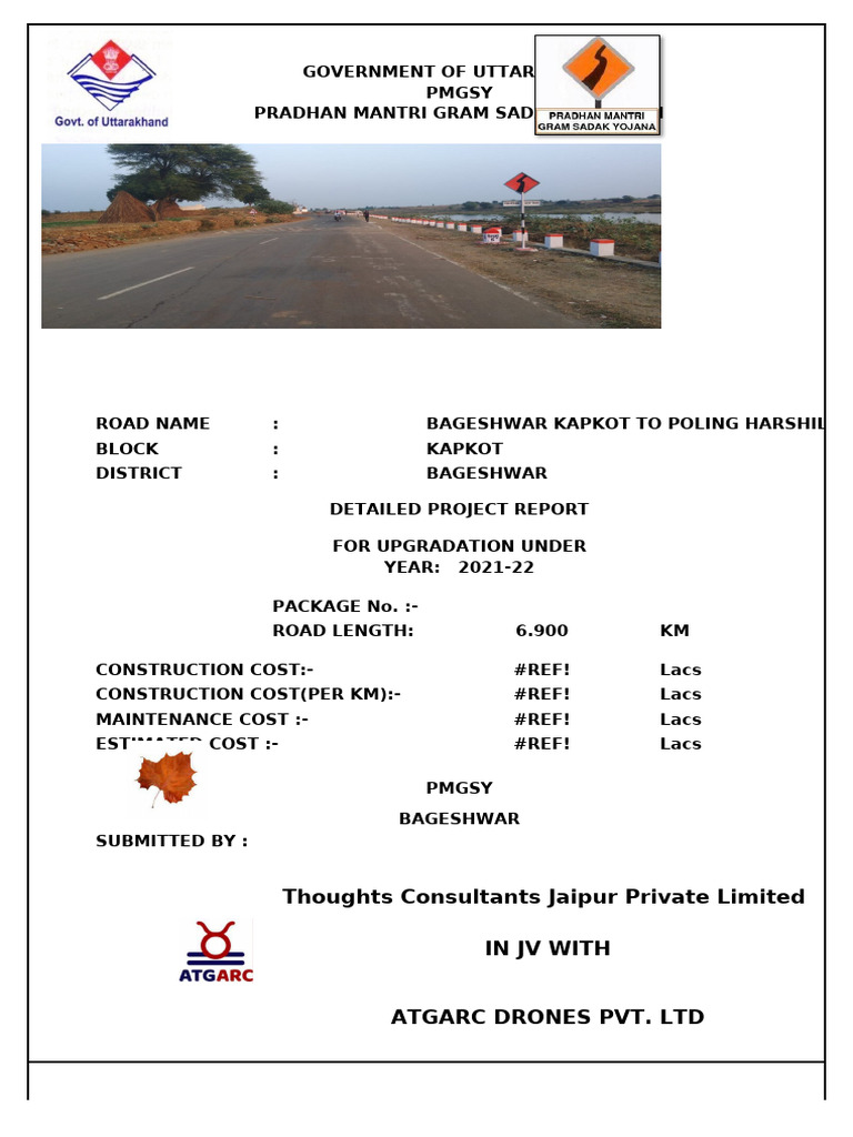 PMGSY Road Project Reports for Uttarakhand | PDF | Concrete | Masonry