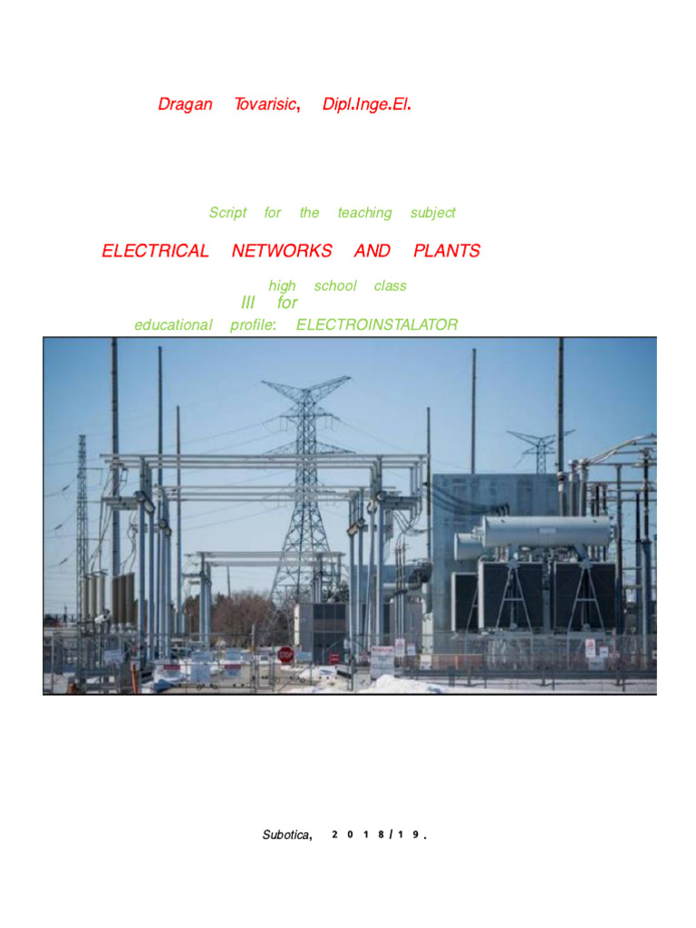 Electrical Networks and Plants Overview | PDF | Electric Power ...