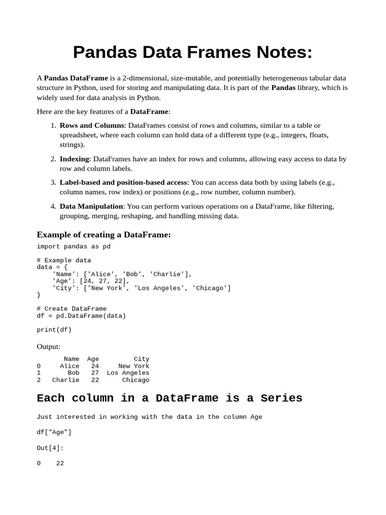 05 Pandas Data Frames | PDF | Data | Computing