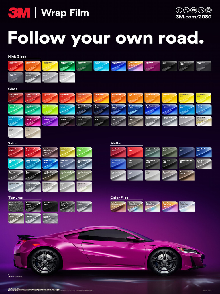 3m Wrap Film Series Swatch Color Poster 2080 | PDF | Materials | Color