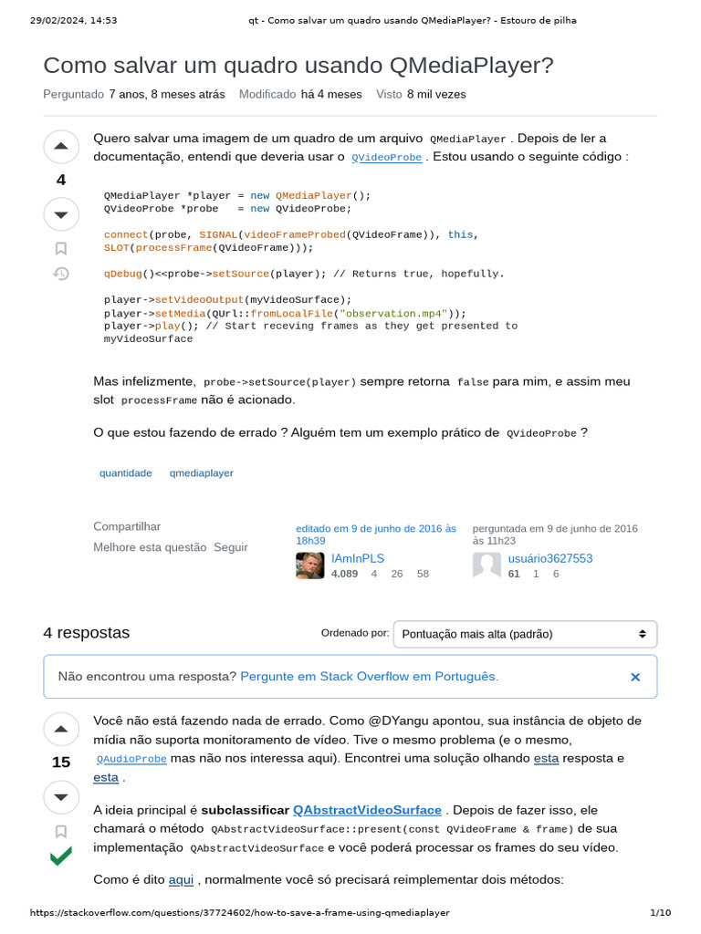 Salvar Quadro com QMediaPlayer | PDF | Controle de fluxo | Programação ...