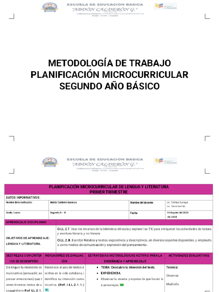 Planificacion Micro de Segundo A - B - Phoenix | PDF