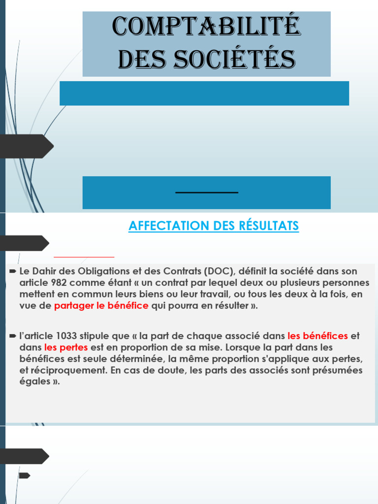 Affectation des résultats - | PDF | Dividende | Business