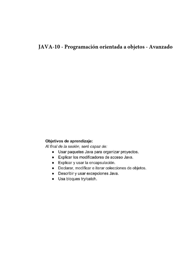 Java OOP Avanzado | PDF | Java (lenguaje de programación) | Objeto (informática)