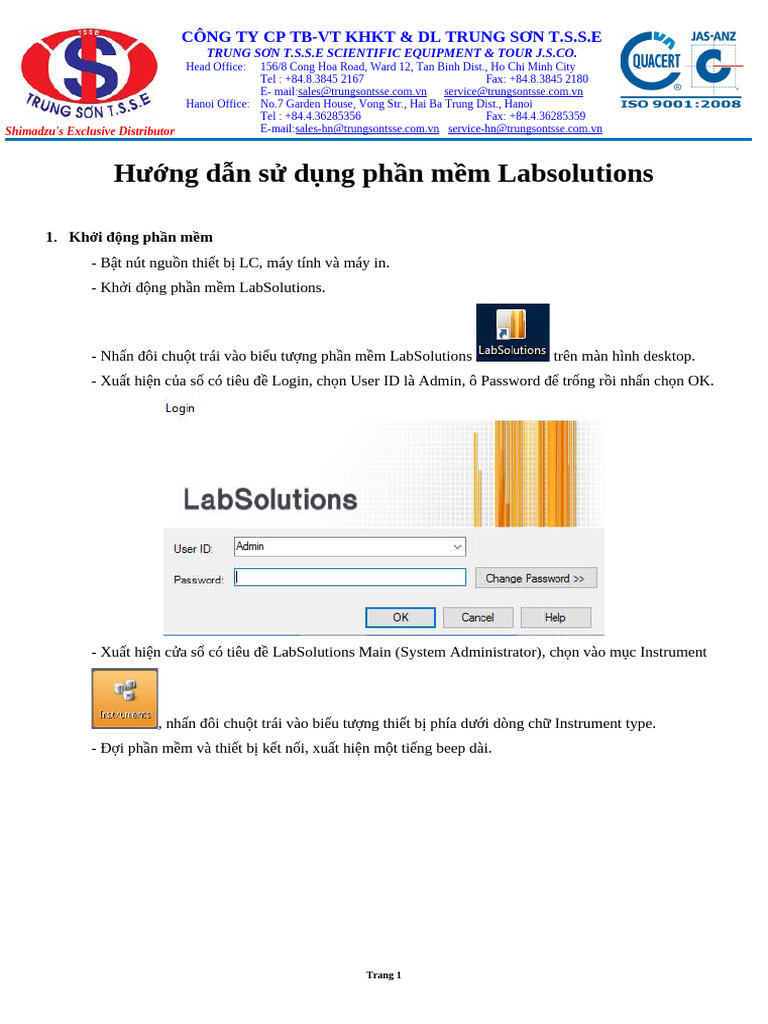 Huong Dan Su Dung Phan Mem Labsolution - LC PDA 1 1 1 | PDF