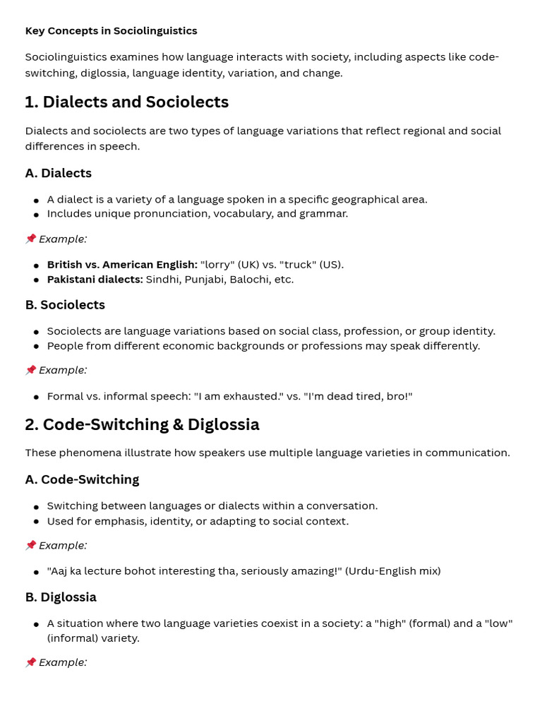 Key Concepts in Sociolinguistics | PDF | Sociolinguistics | Dialect