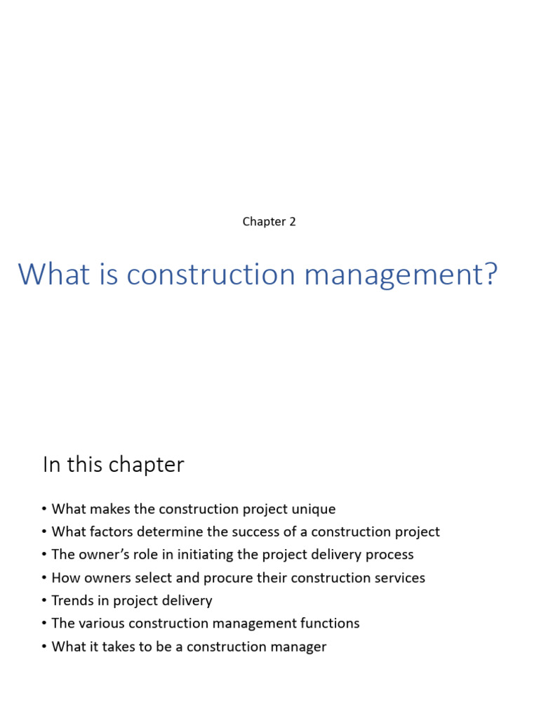 Lect. 3. Construction Management | PDF | Construction Management | Project Management