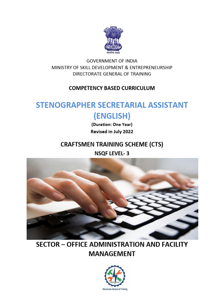 Stenographer Sec. Asst (Eng) - CTS2.0 - NSQF-3 | PDF | Spreadsheet | Microsoft Excel