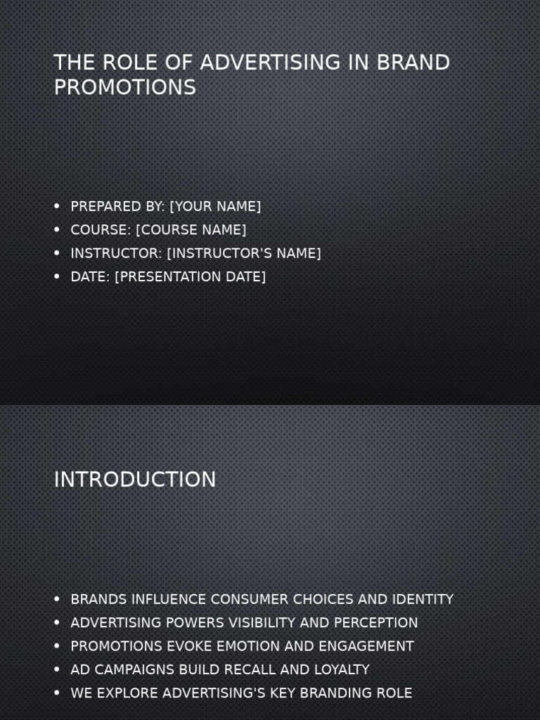 Full Role of Advertising in Brand Promotions | PDF | Brand | Advertising
