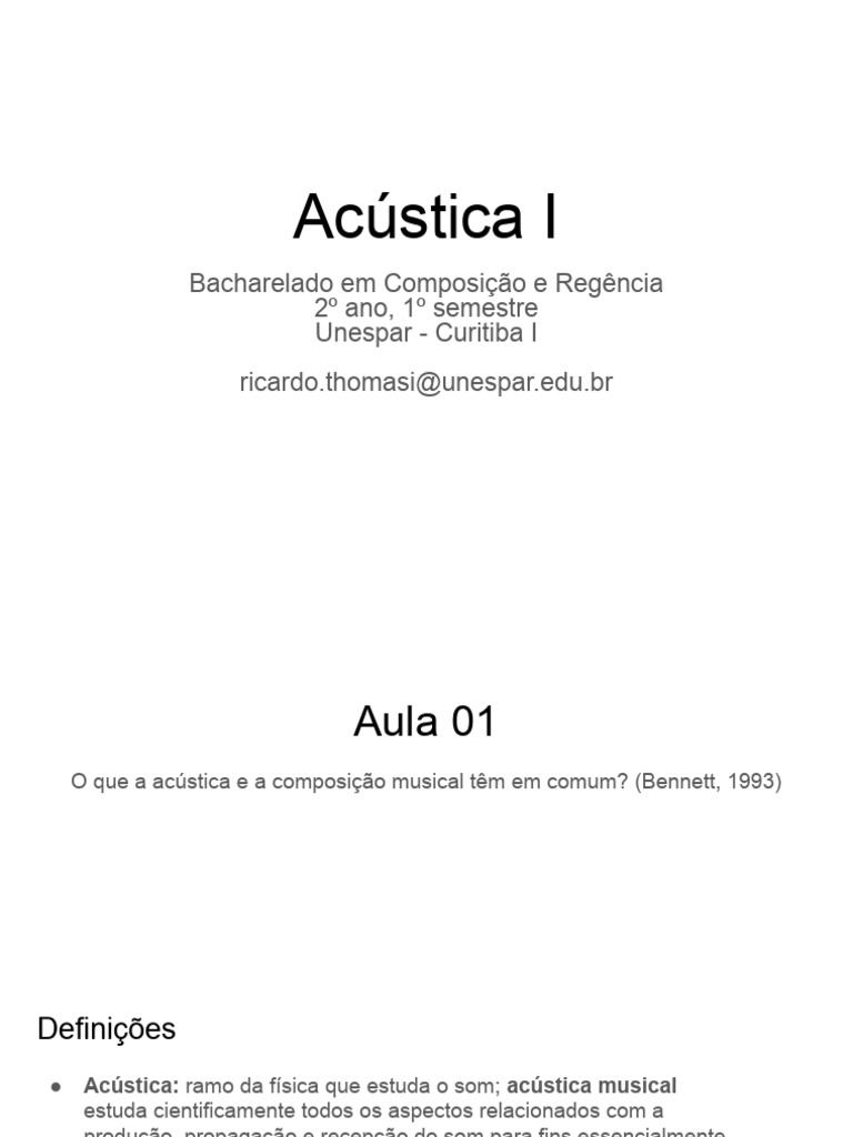Acústica e Composição Musical: Interações | PDF | Acústica | Harmonia
