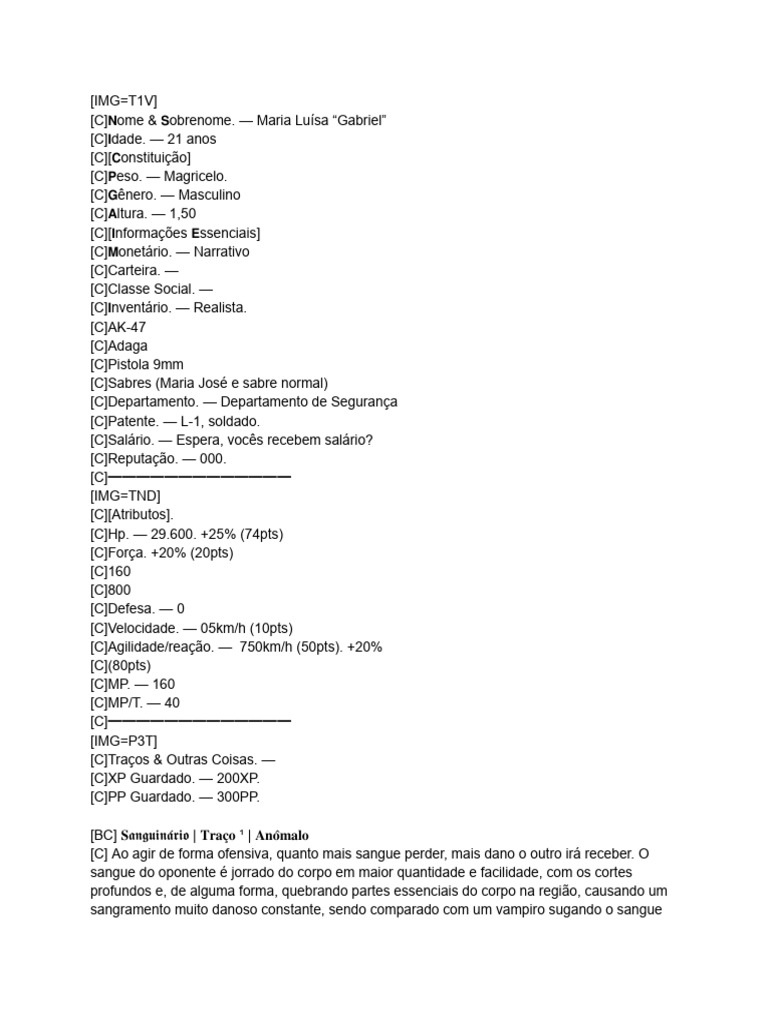 Ficha Antiga Do Gabriel. | PDF | Odor | Aprendizado