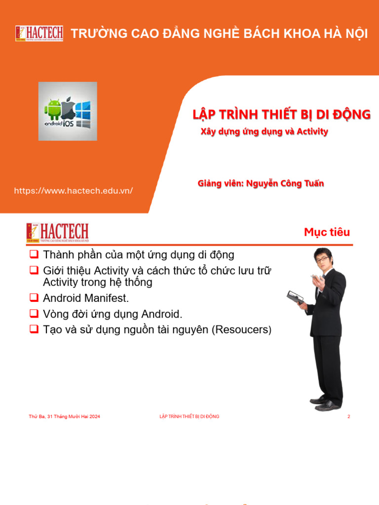 Bài 2 Xây D NG NG D NG Và Activity | PDF