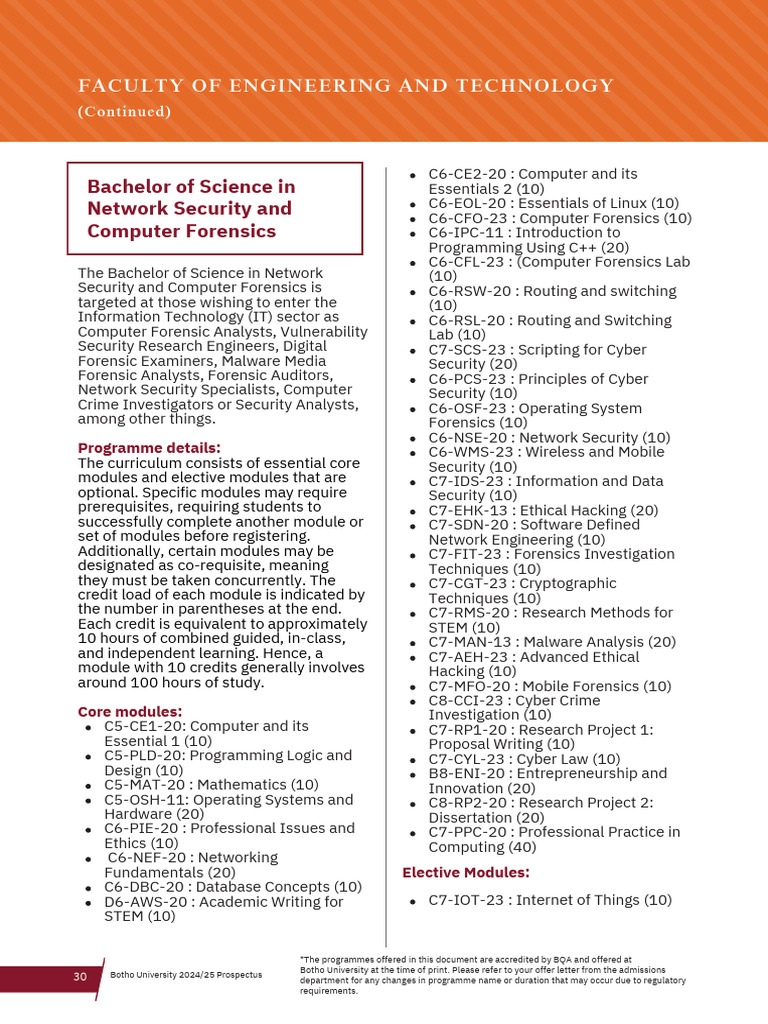 BSC in Network Security and Computer Forensics | PDF | Computer Security | Security