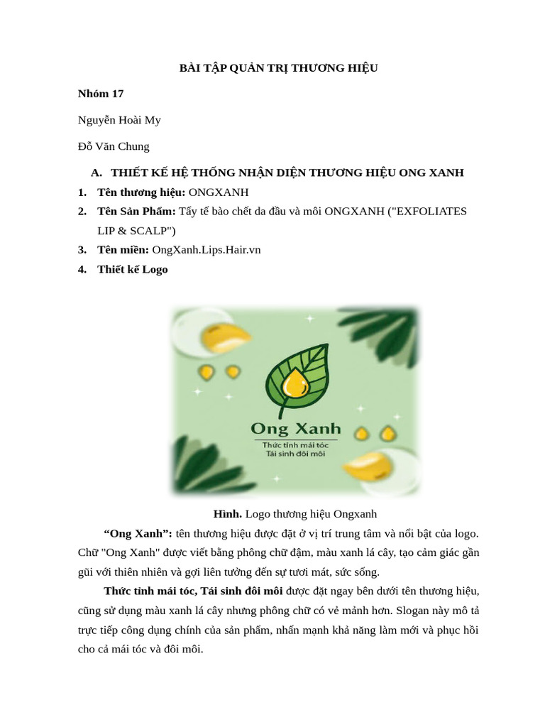 NHÓM 17. BT QT Thương hiệu | PDF