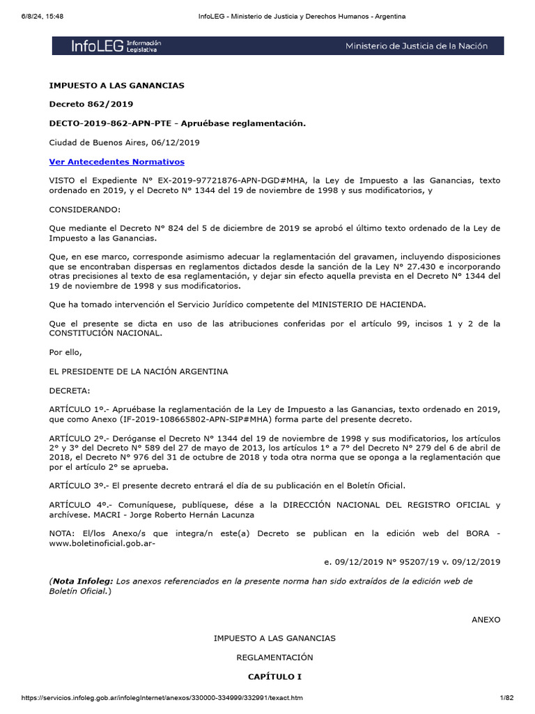 Decreto 862 2019 | PDF