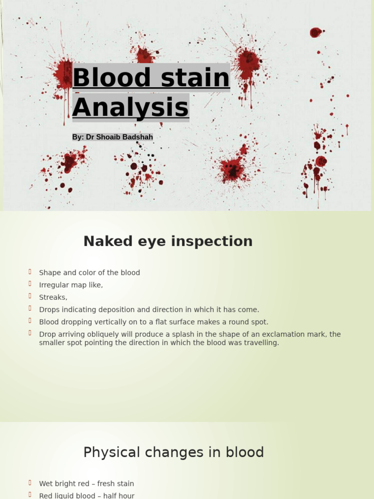 Blood Stain Analysis | PDF | Jeffrey R. Mac Donald