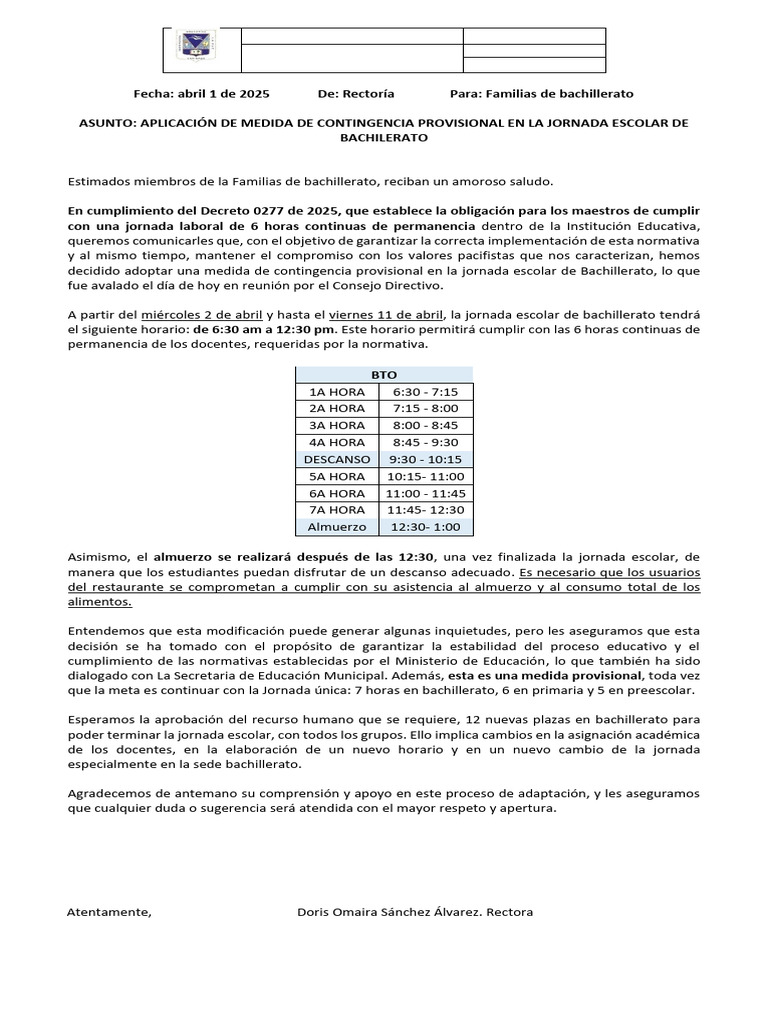 Medida de Contingencia Provisional | PDF