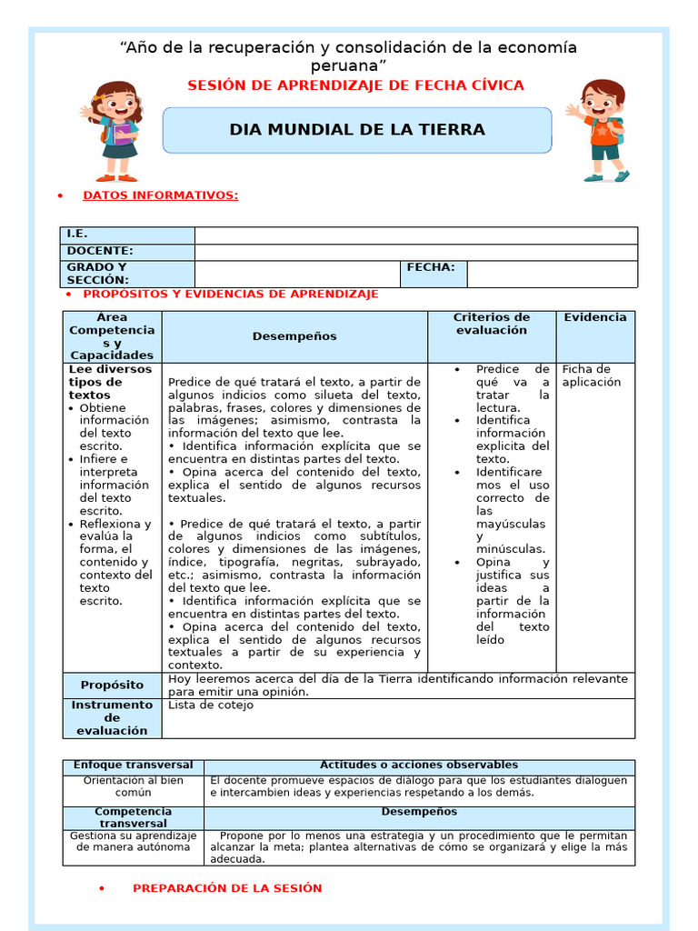 Fecha Civica - Sesion - Dia de La Tierra | PDF | Residuos | Contaminación