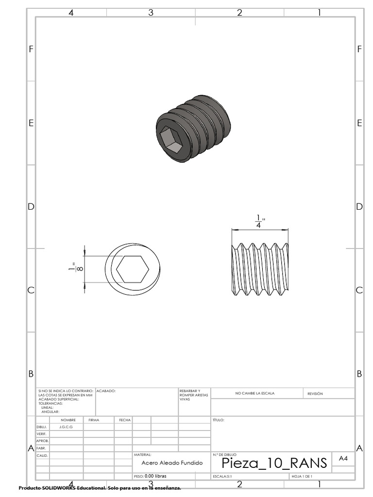 Pieza 10 Rans | PDF | Ingeniería mecánica | Materiales