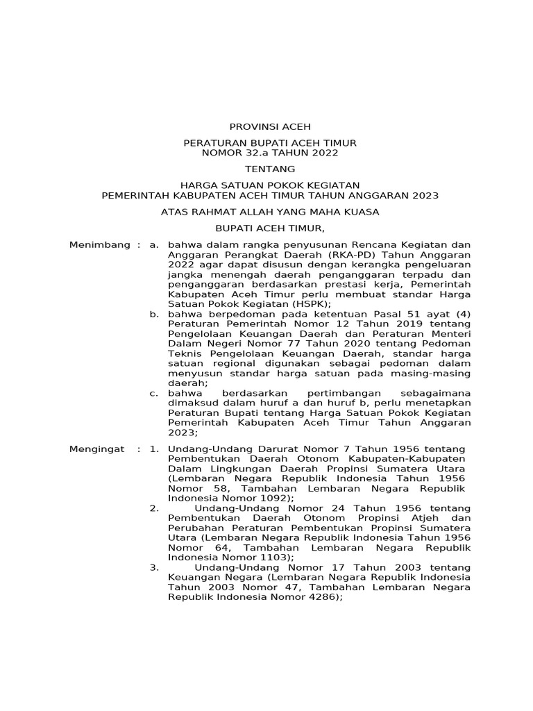 32.a Tahun 2022 HSPK 2023 | PDF