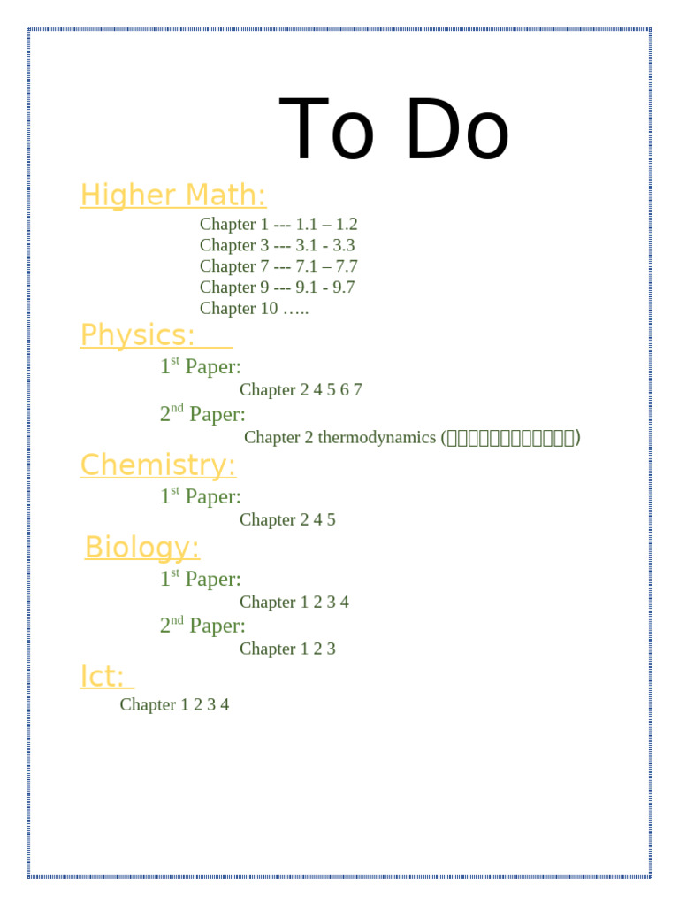 To Do Next Weekend | PDF