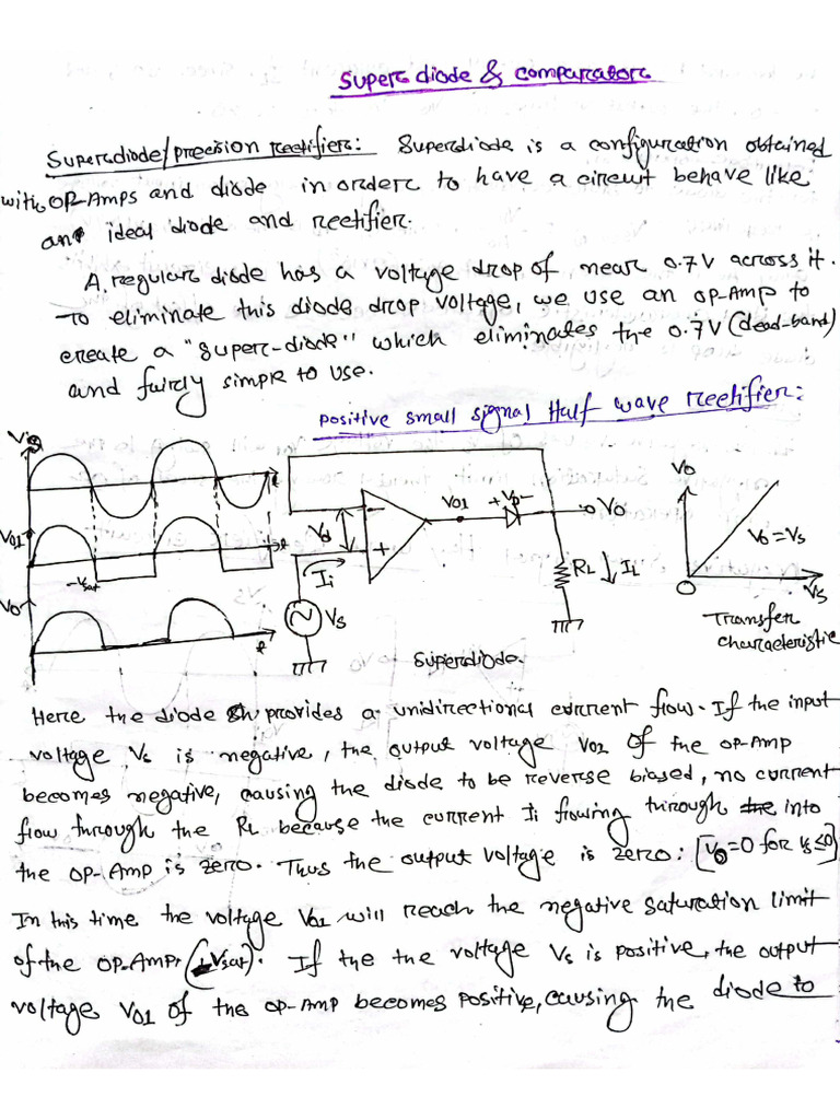 Superdiode & Comparator | PDF