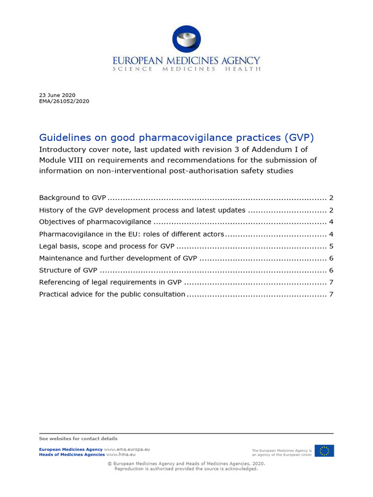 GVP Guidelines Update: Module VIII Overview | PDF | Pharmacovigilance ...