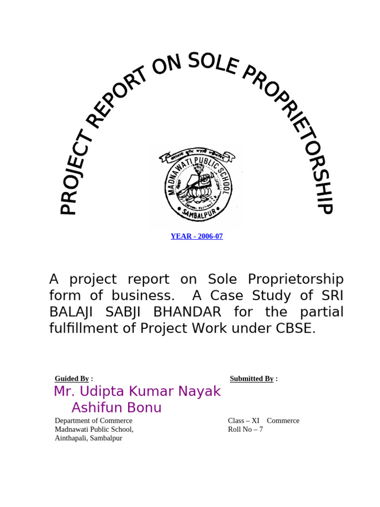 Sole Proprietorship | PDF | Sole Proprietorship | Business