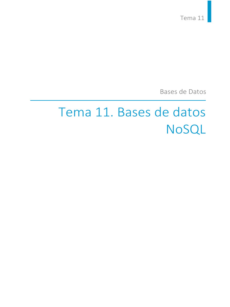 Tema 11. Bases de Datos NoSQL | PDF | No Sql | Bases de datos