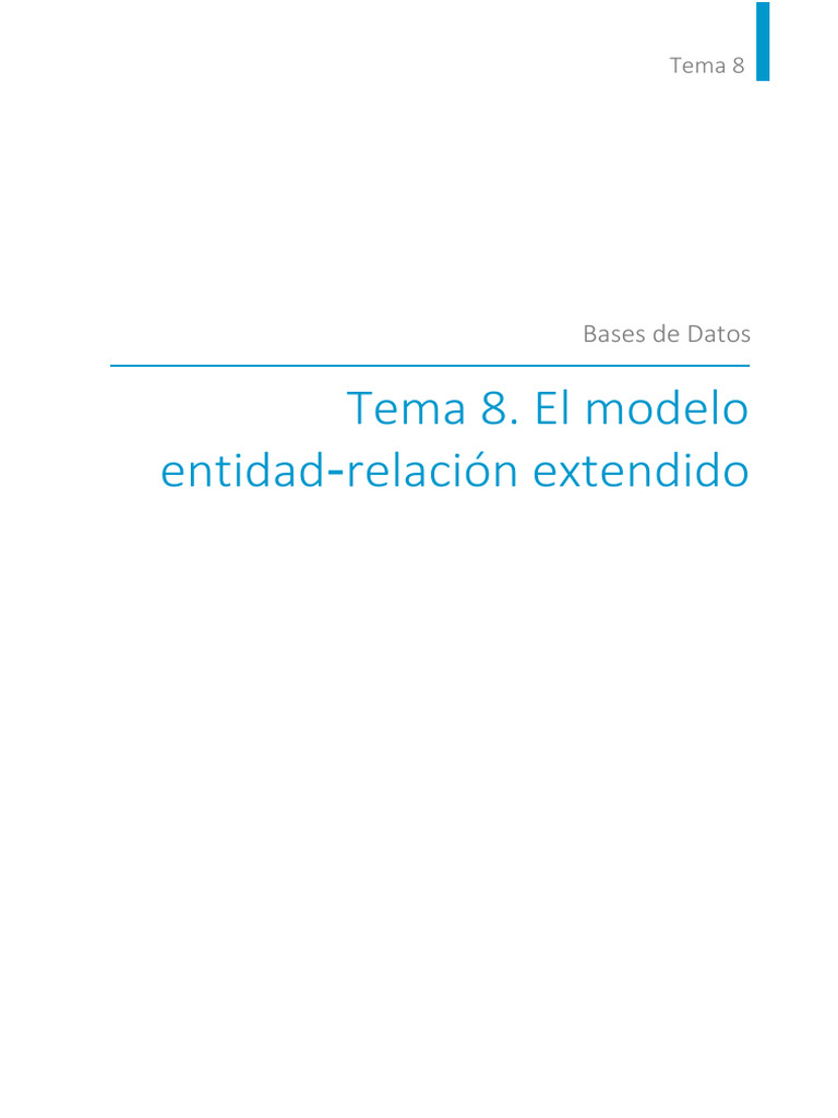 Tema 8. El Modelo Entidad Relación Extendido | PDF | Base de datos relacional | Informática