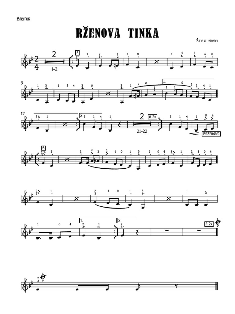 Rženova Tinka VIOLINSKI - Parts | PDF
