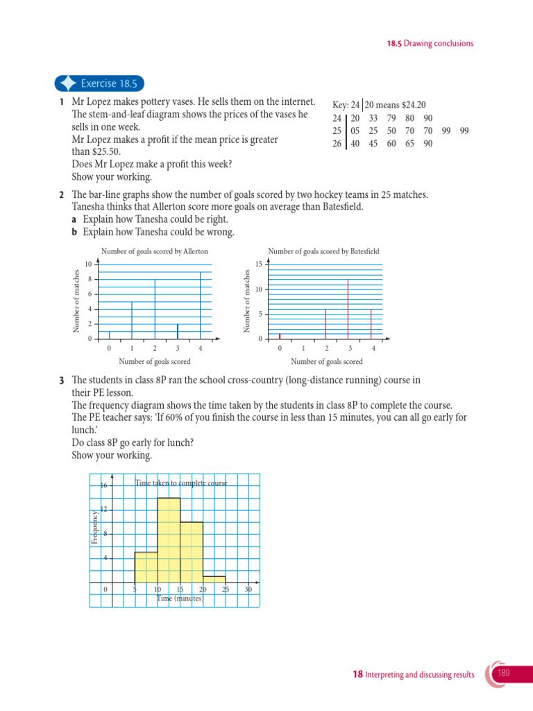 Cambridge Checkpoint Mathematics Coursebook 8-191-197 | PDF | Pie Chart