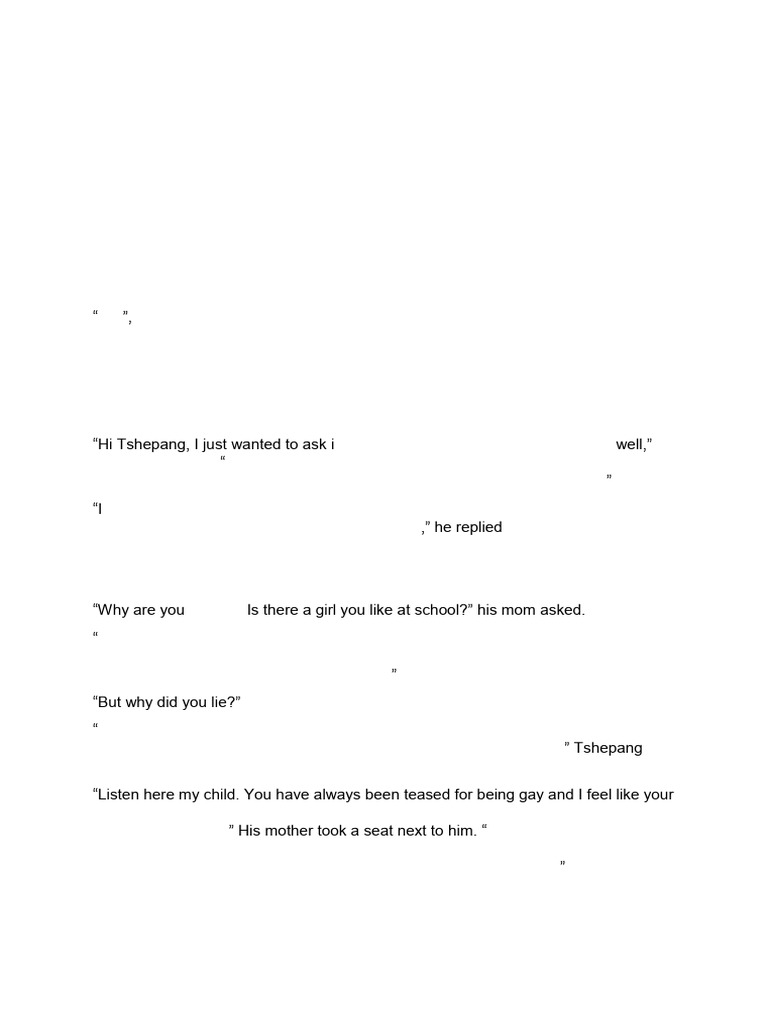 Tshepang Sam Moshoeshoe L3 STORY | PDF