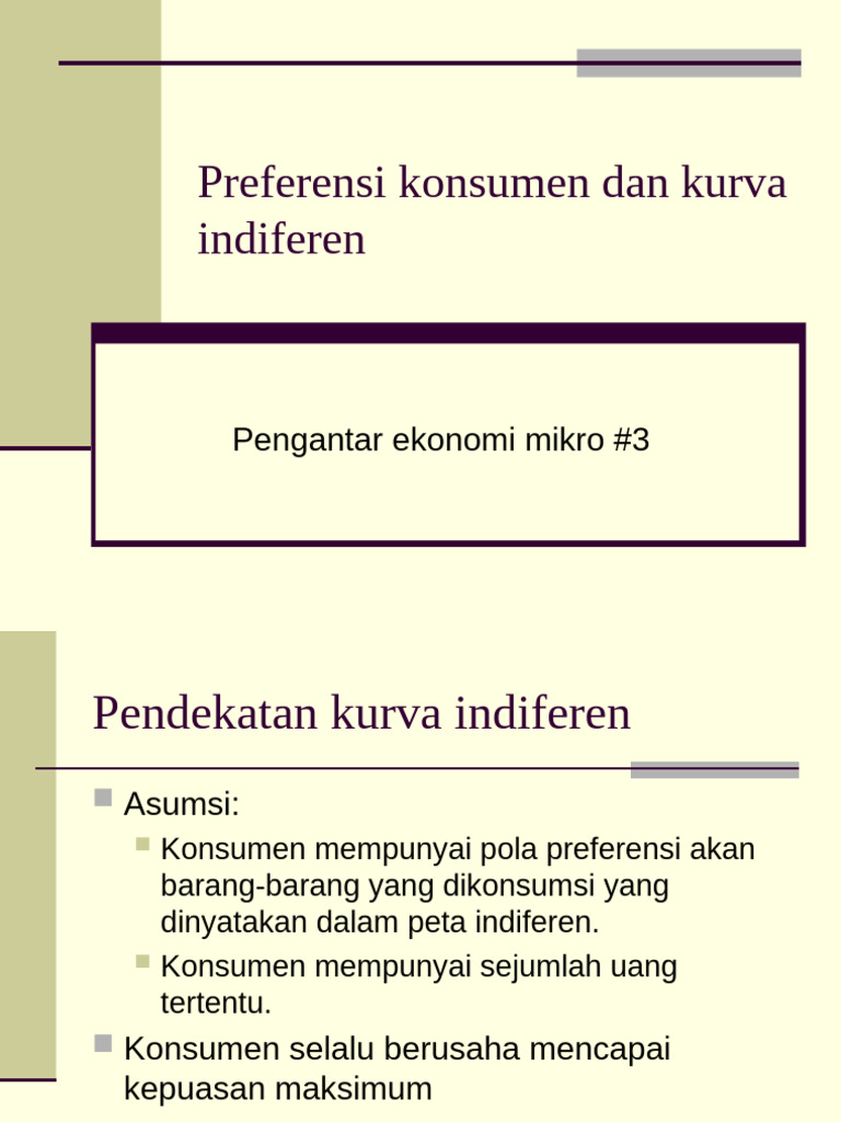 3 Consumer Preferences and Indifference Curve | PDF | Marketing | Economies