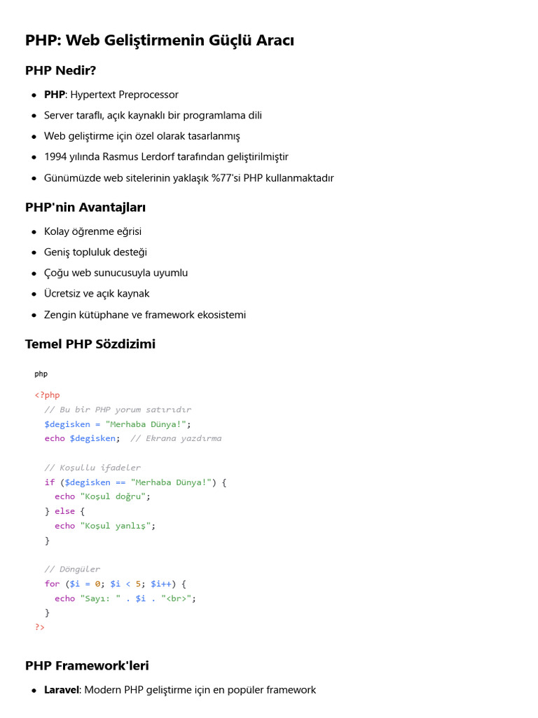 PHP Temelleri | PDF