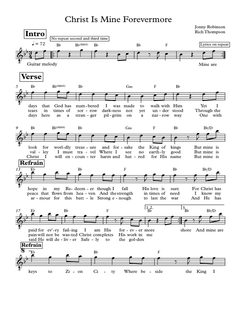 Christ Is Mine Forevermore - Lead | PDF | Songs | Musical Forms