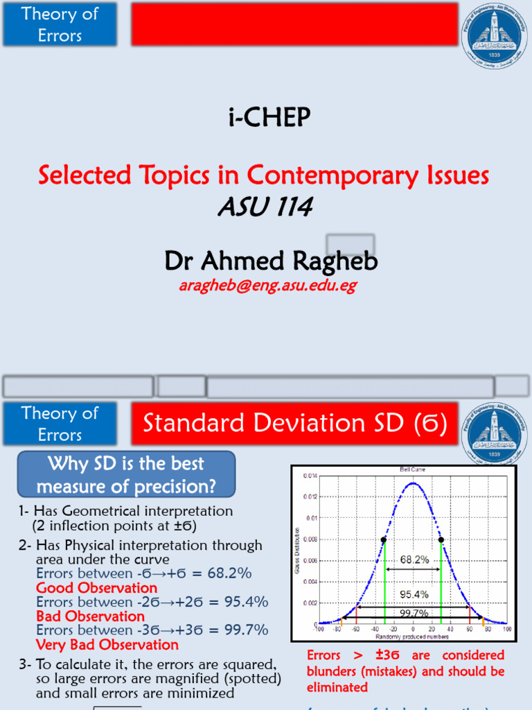 Lecture 5 Theory of Errors | PDF | Accuracy And Precision | Standard Deviation