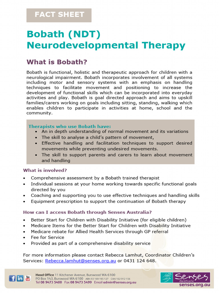 Bobath Fact Sheet 1 1 | PDF