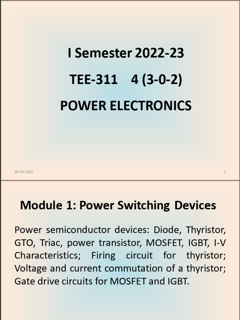 Power Electronics Basics | PDF | Power Electronics | Diode