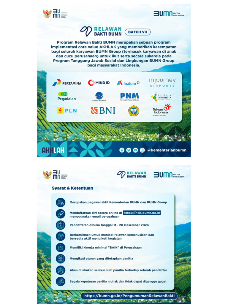 Relawan Bakti BUMN Batch VII | PDF