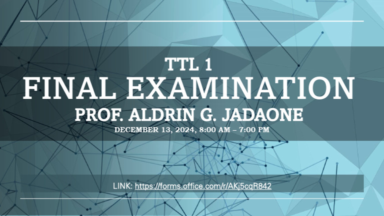 TTL-1-FINAL-EXAMINATION-LINK | PDF