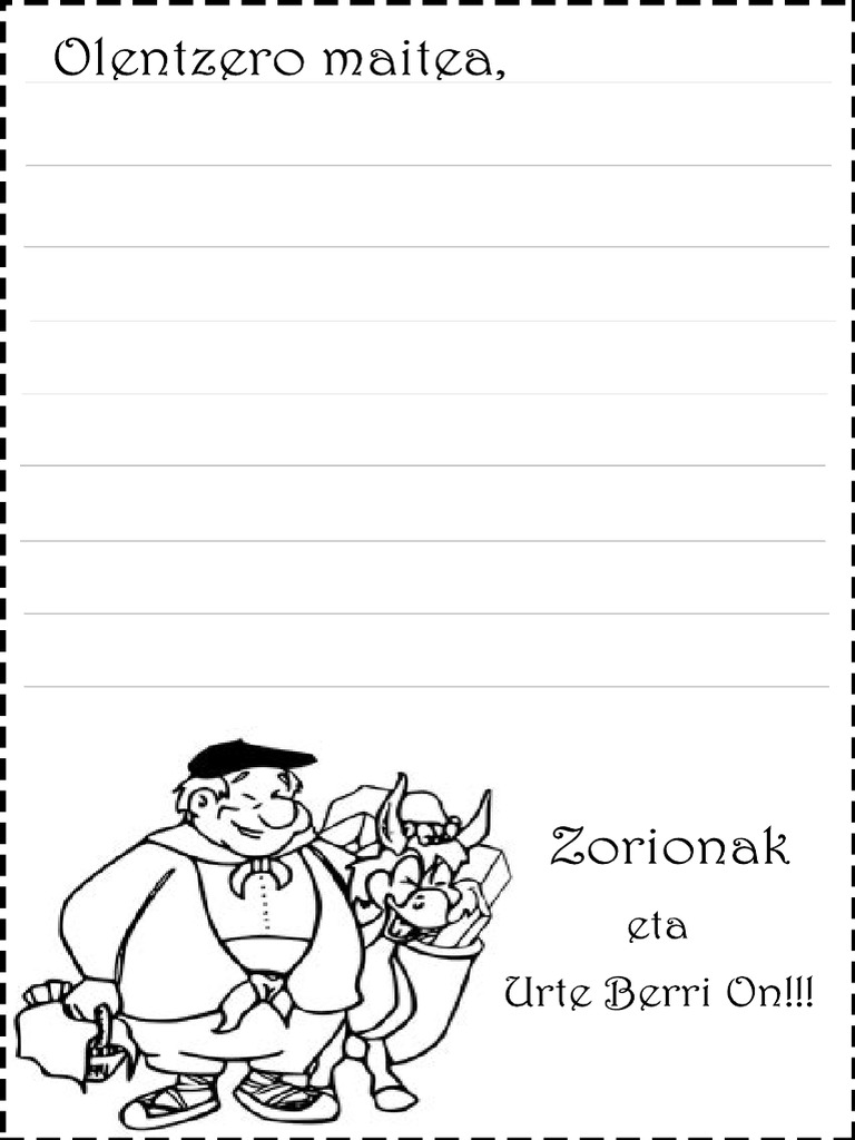 Plantilla Carta Olentzero Pintar 1 | PDF